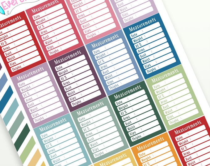 Body Measurement Sidebar Stickers for Plum Paper Planners - Etsy
