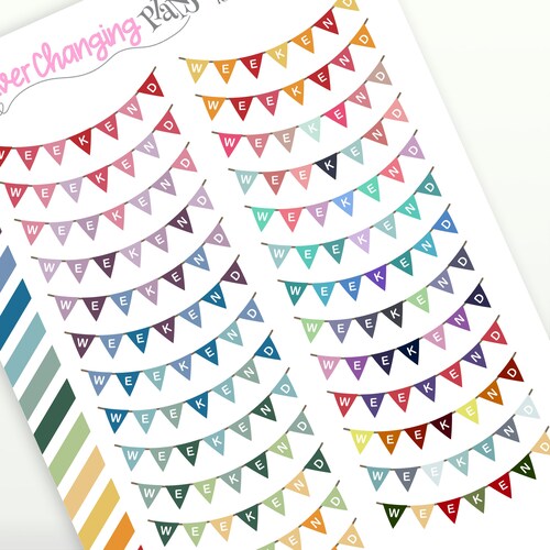 Weekend Banner Planner Stickers for Weekly Spread Plum Paper | Etsy