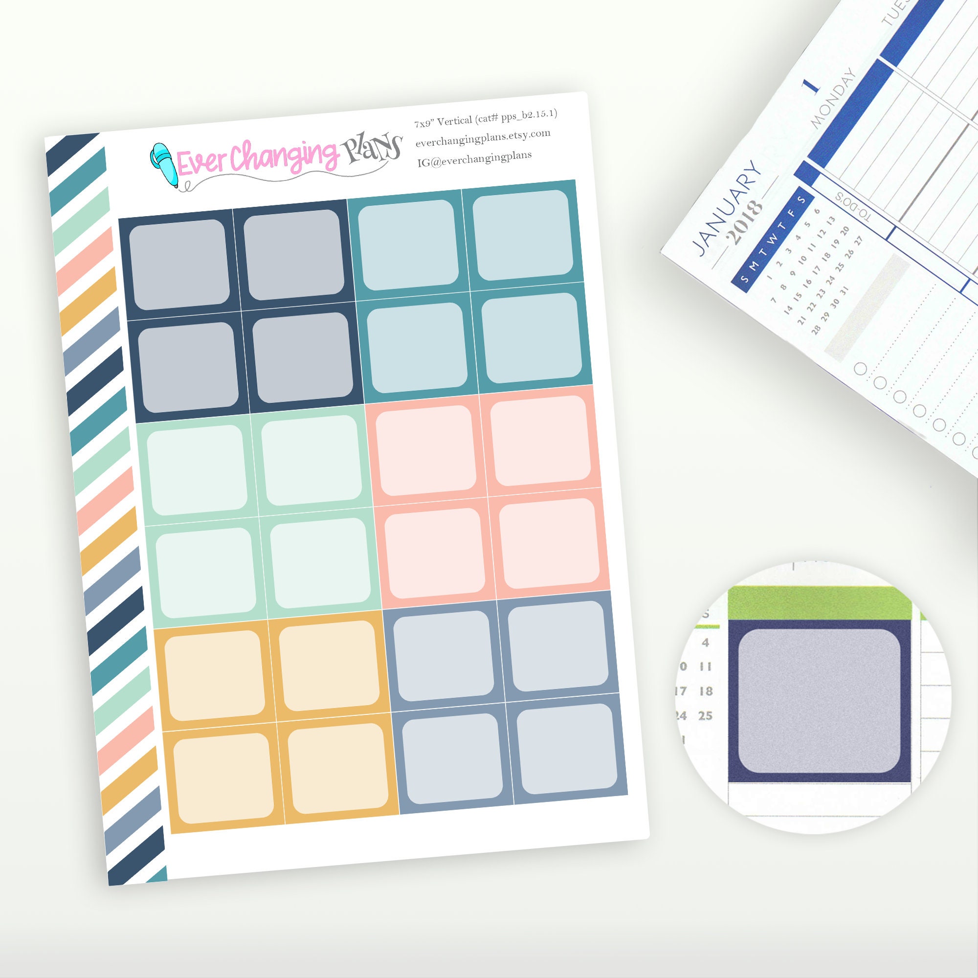 Full Box Stickers for Plum Paper Planners Weekly Spread for - Etsy