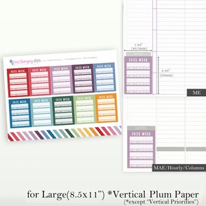 This Week Habit Tracker Sidebar Stickers for Plum Paper Planners ...