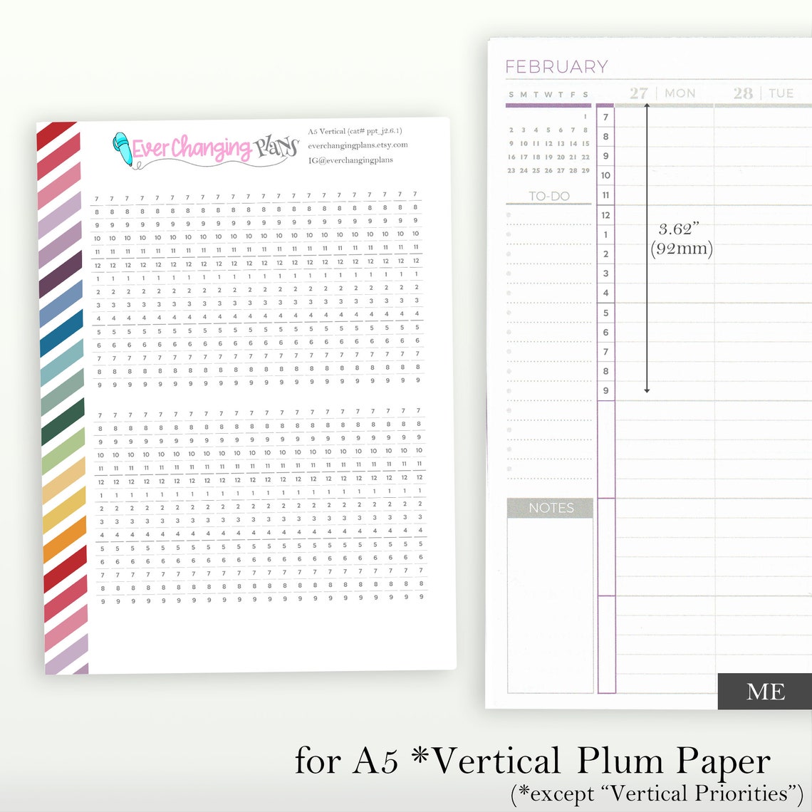 Time Strips Planner Stickers for Plum Paper Planner Time - Etsy