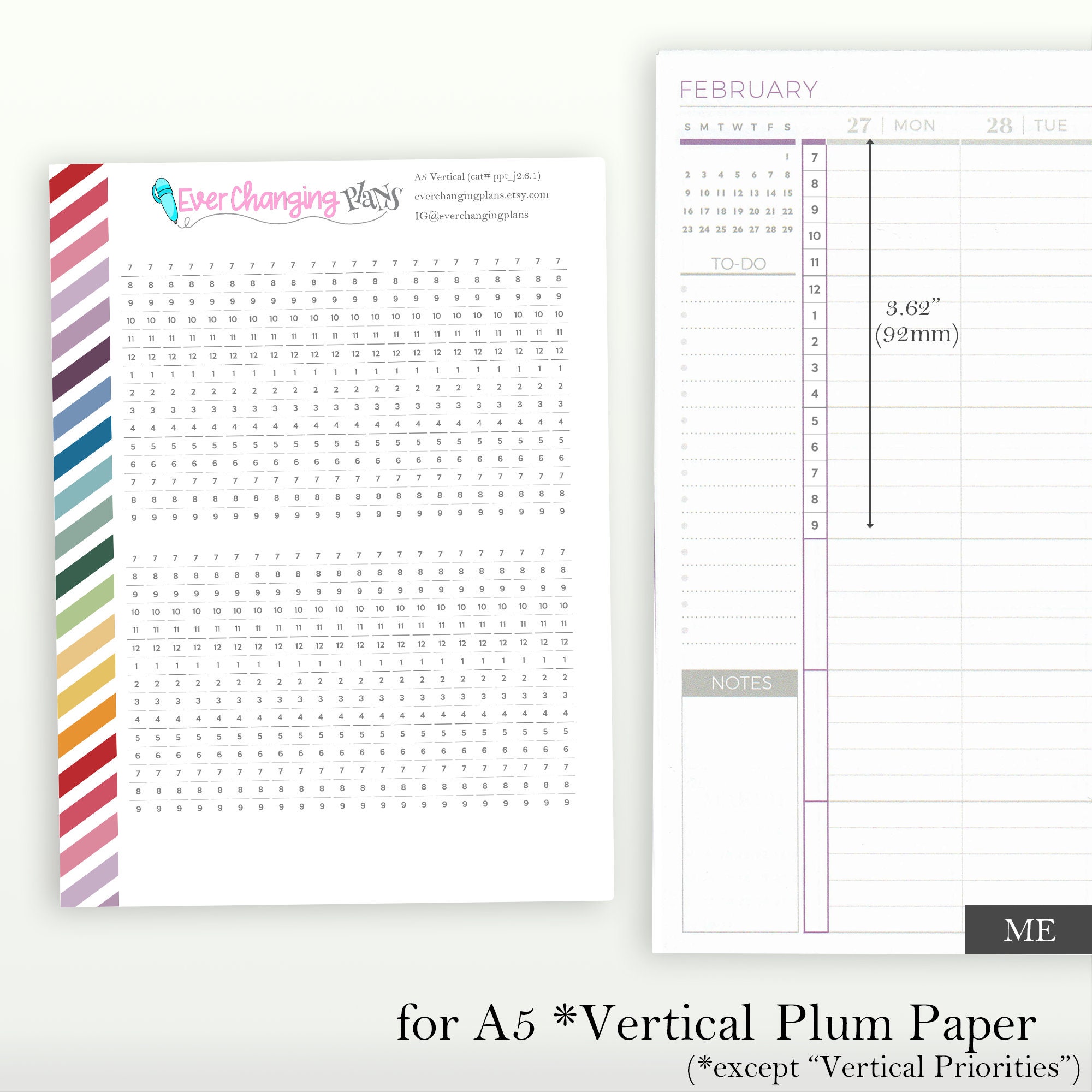 Time Strips Planner Stickers for Plum Paper Planner Time - Etsy