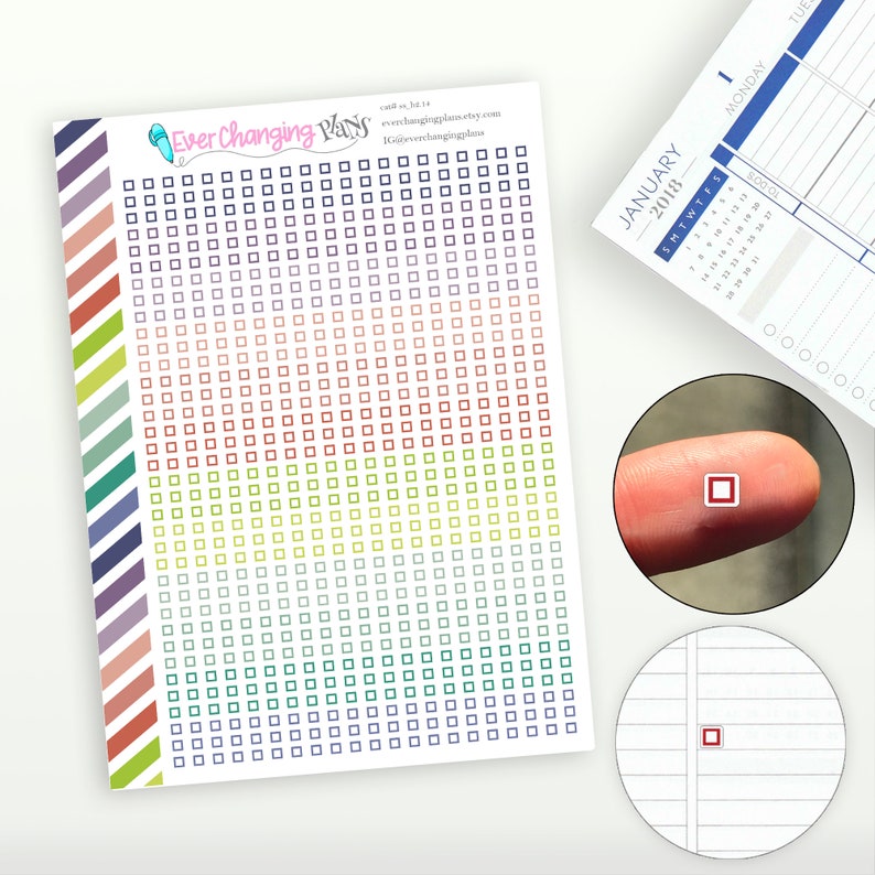 Single Checkbox Planner Stickers Plum Paper Planner - Etsy