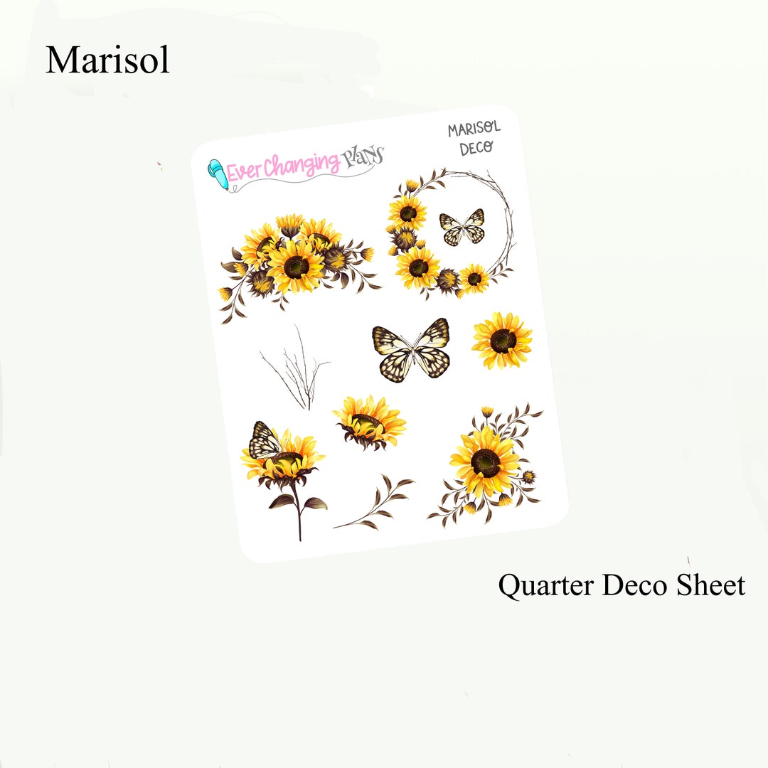 Sunflower Deco Planner Stickers - Fall Marisol Sticker - Autumn ...