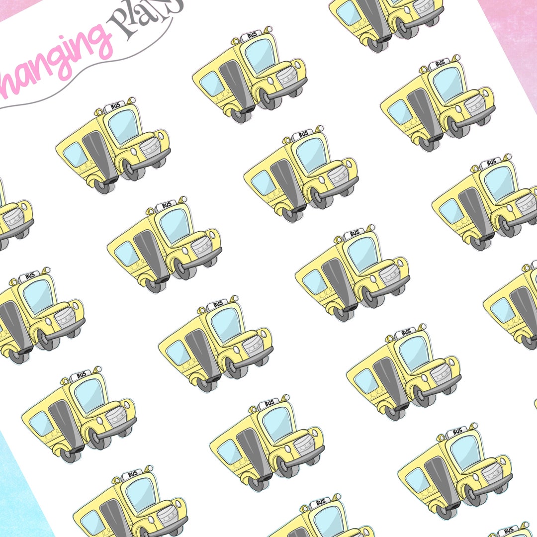 School Bus Icon Planner Stickers for Plum Paper Planner - Field Trip ...