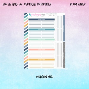 This Week Box Planner Stickers for Vertical Priorities Plum Paper ...