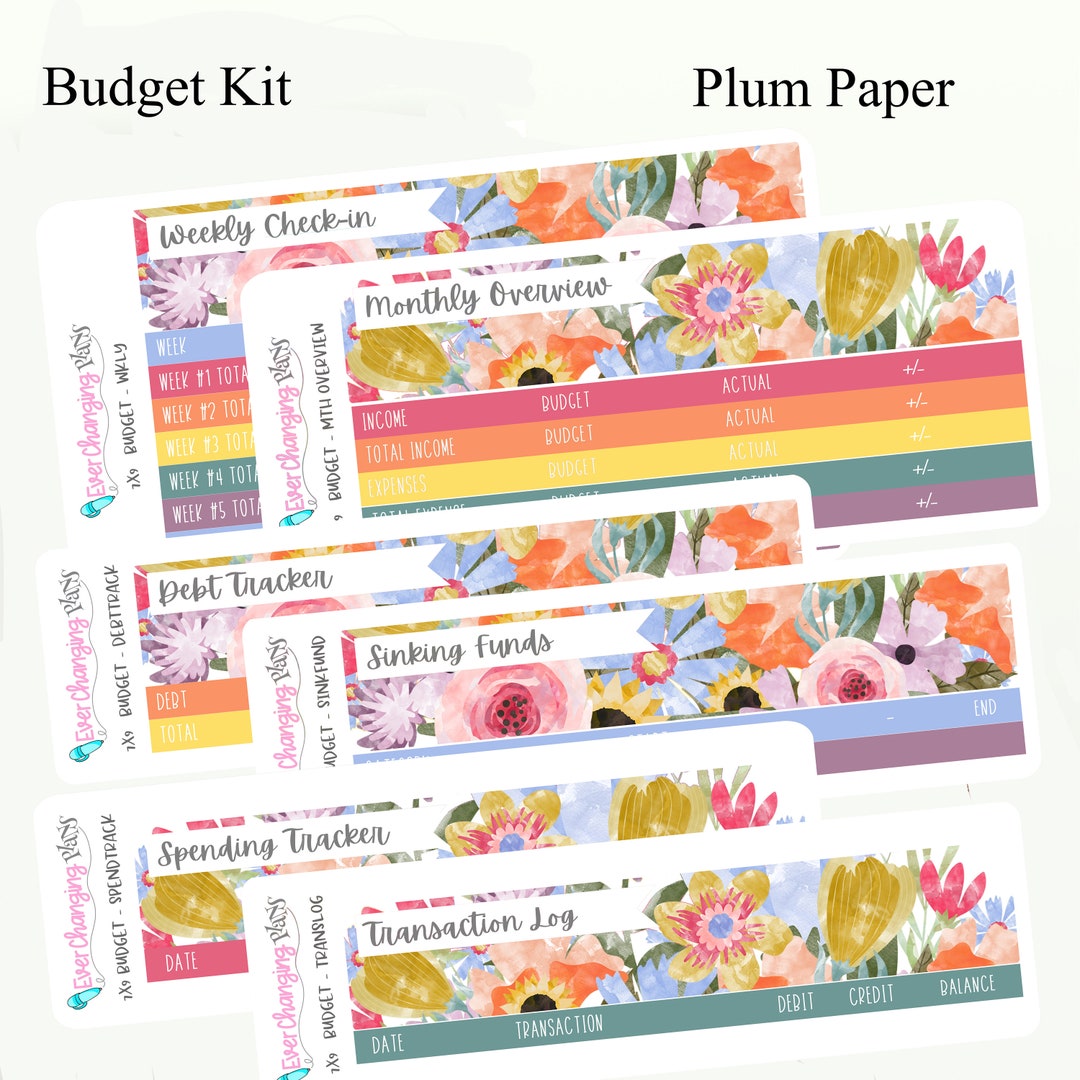 Flora Budget Plum Paper Monthly Kit - Budgeting Sticker Kit - Dave ...