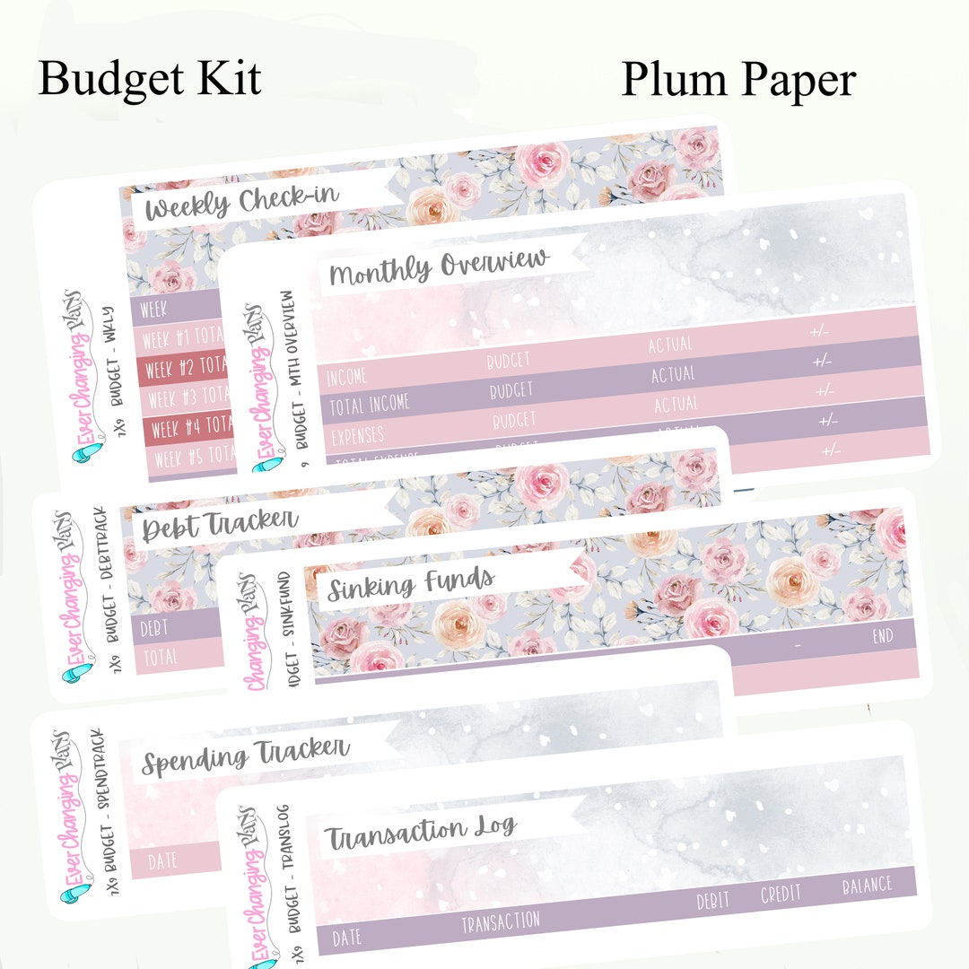 Winter Budget Plum Paper Monthly Kit - Budgeting Sticker Kit - Dave ...