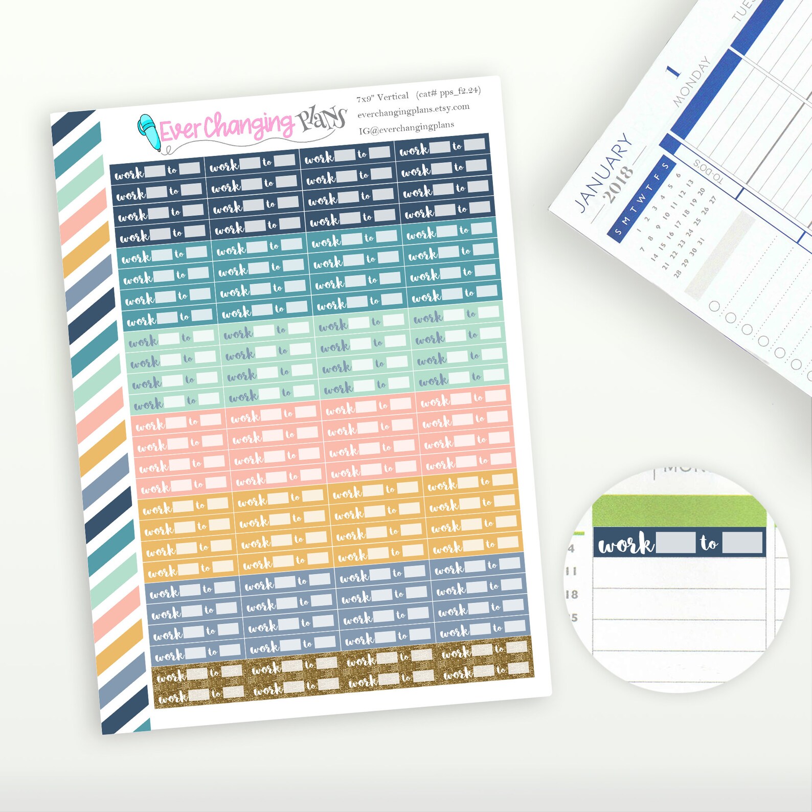 Work Schedule Planner Stickers for Plum Paper Planner Plum - Etsy