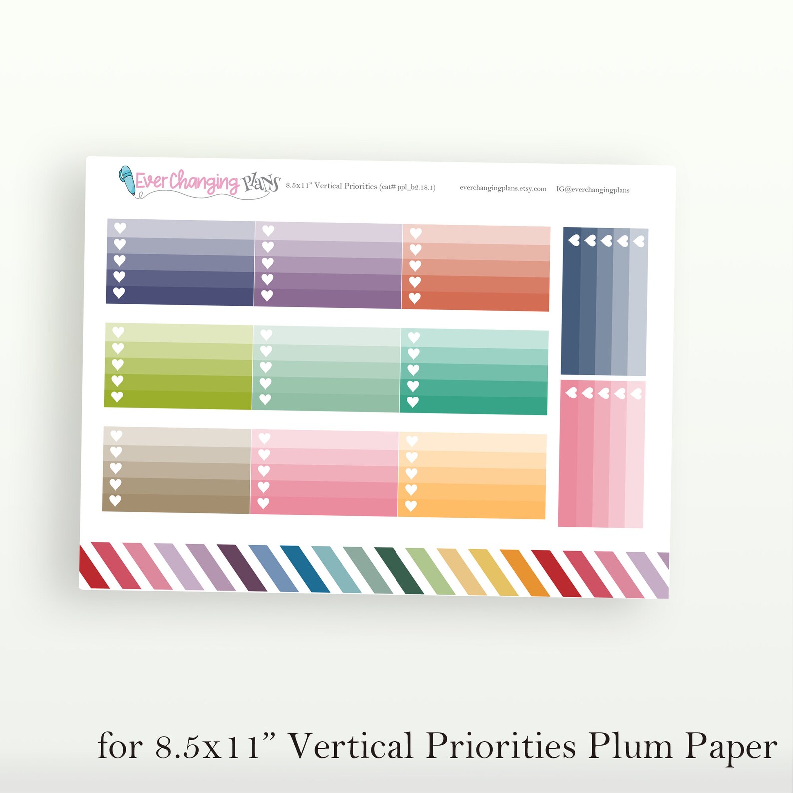 Full Box Checklist Vertical Priorities for Plum Paper Planners | Etsy