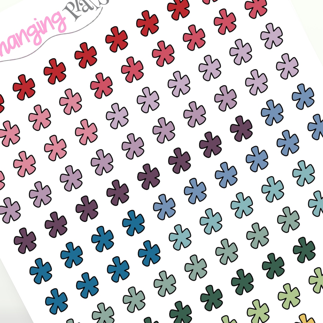 Asterisk Icon Planner Stickers for Plum Paper Planner - Important ...