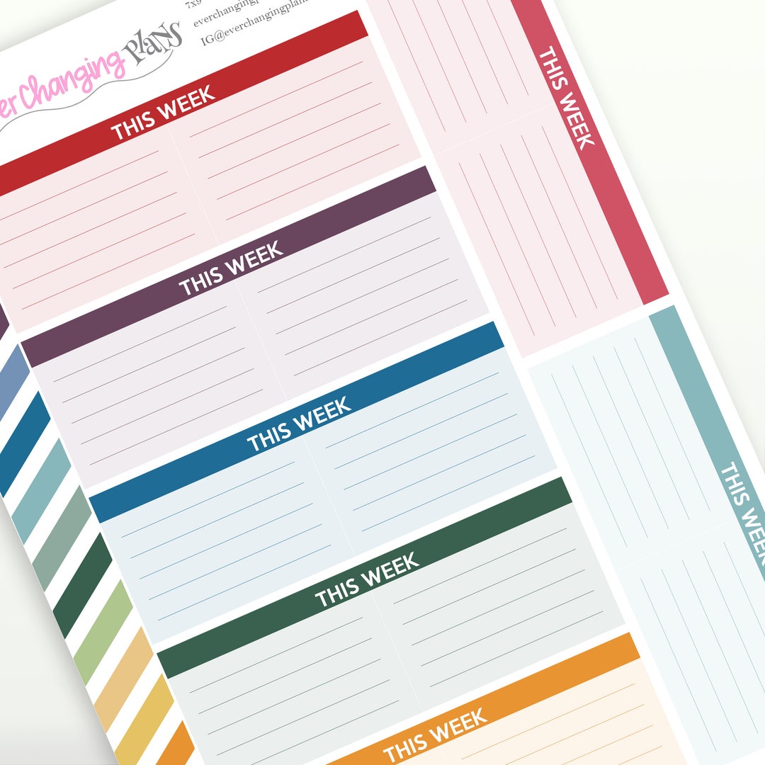 This Week Box Planner Stickers for Vertical Priorities Plum Paper ...