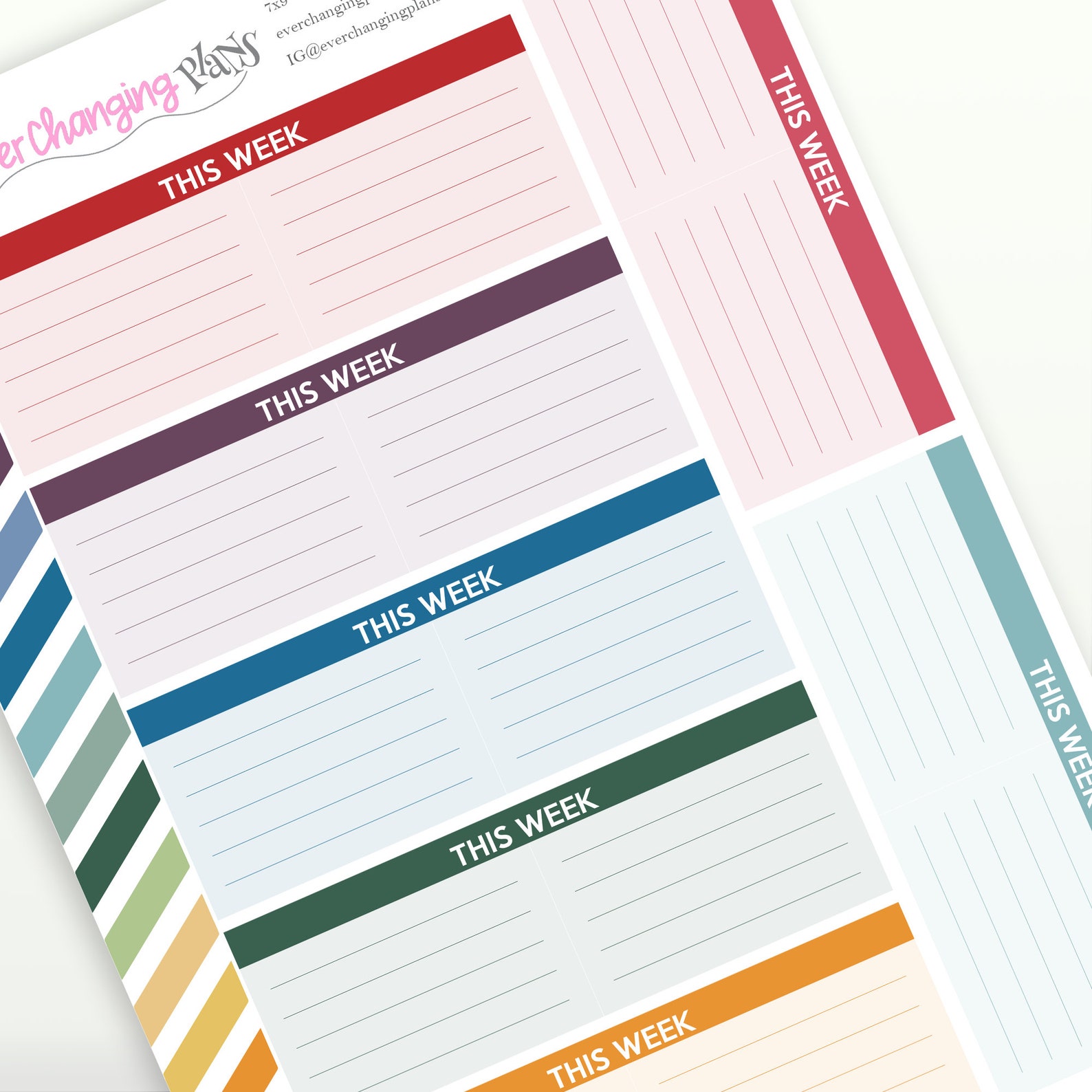 This Week Box Planner Stickers for Vertical Priorities Plum - Etsy