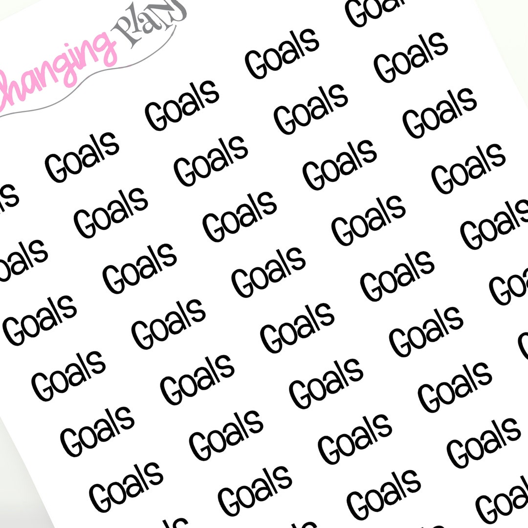 Goals Word Text Script Stickers - Typography Stickers - Header Stickers ...