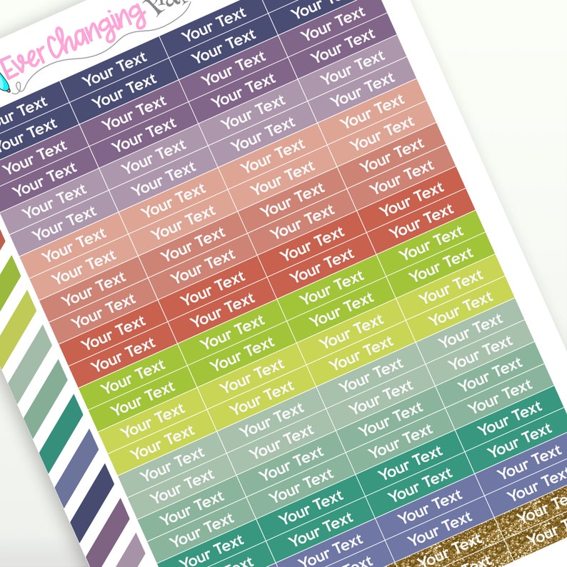 Custom Headers Plum Paper Vertical Layout Stickers Modern - Etsy