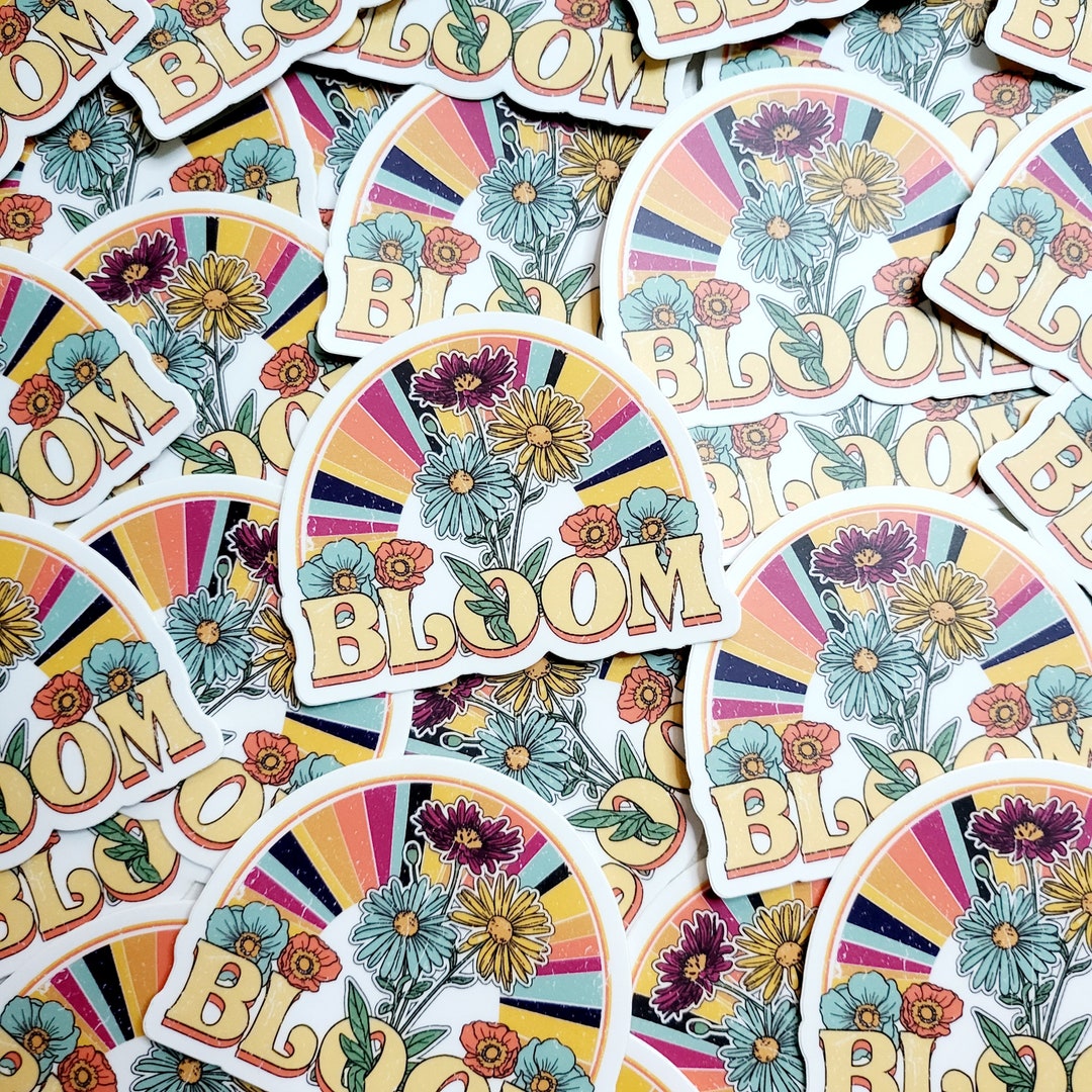 Bloom Vinyl Sticker - Floral Vinyl Decal - Waterproof Sticker - Laptop ...