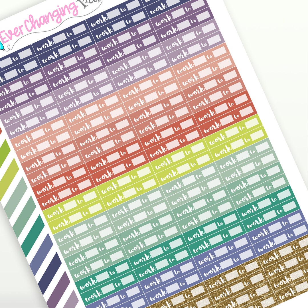 Work Schedule VERTICAL PRIORITIES Planner Stickers for Plum Paper ...