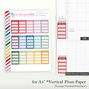 This Week Habit Tracker Sidebar Stickers for Plum Paper Planners ...