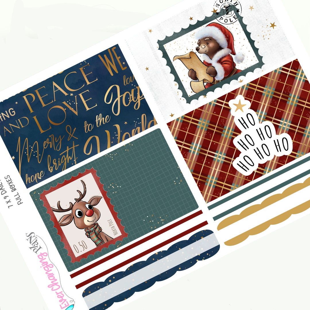 Santa Christmas Daily Plum Paper Kit - Winter Daily Weekly Planner Kit ...