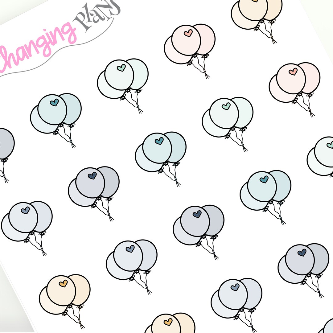 Balloon Icon Planner Stickers for Plum Paper Planner - Birthday ...