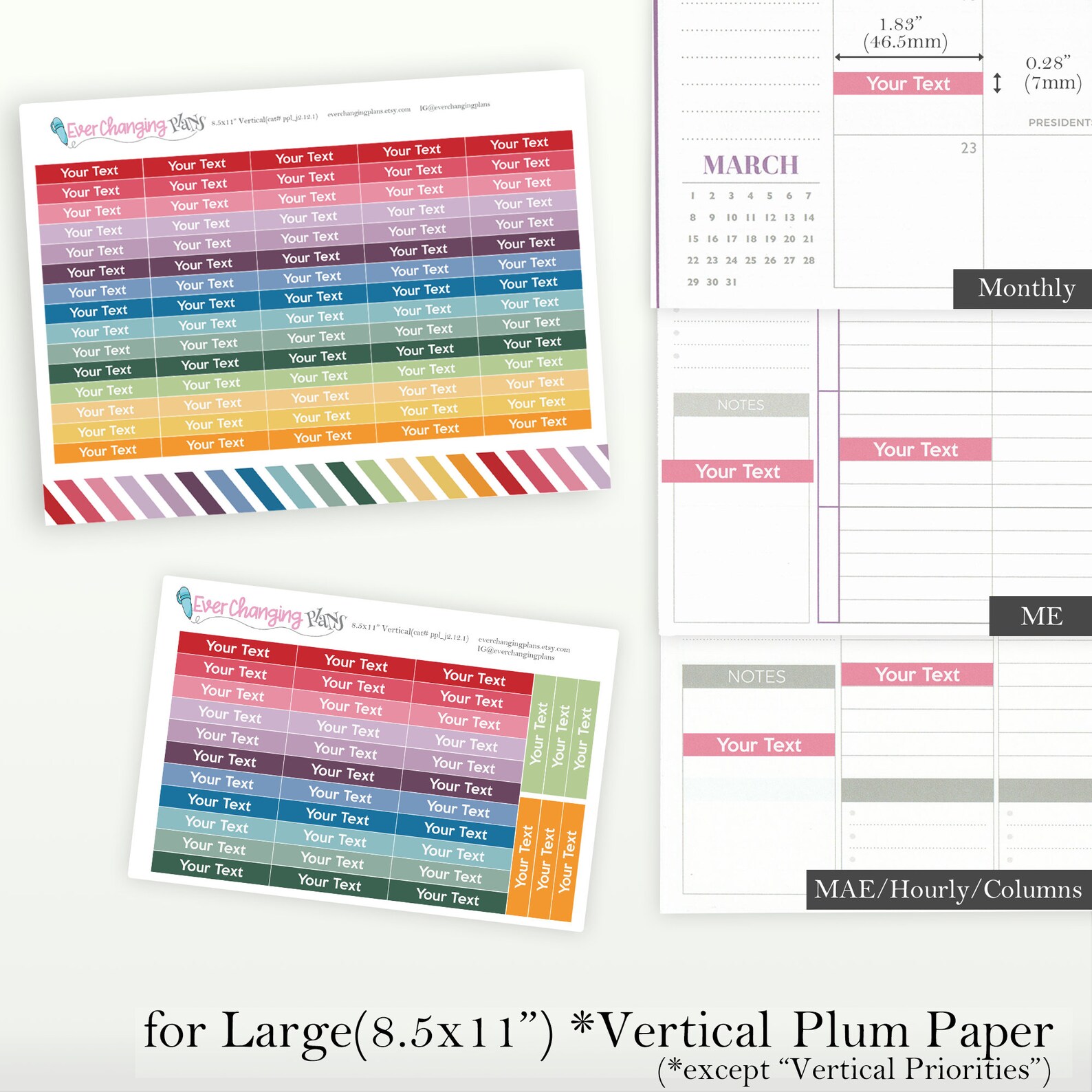 Custom Headers Plum Paper Vertical Layout Stickers - Modern Plum ...
