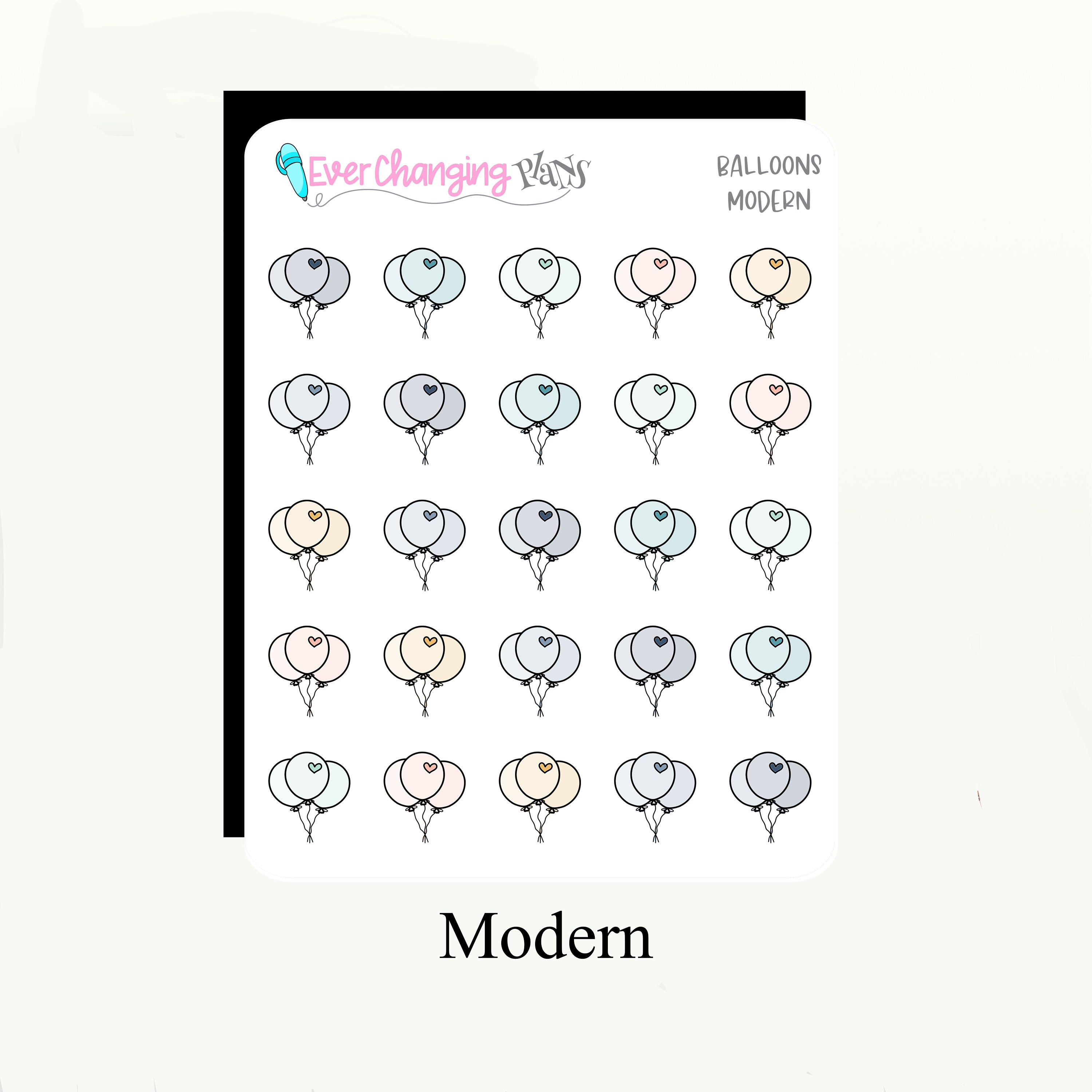 Balloon Icon Planner Stickers for Plum Paper Planner - Birthday ...
