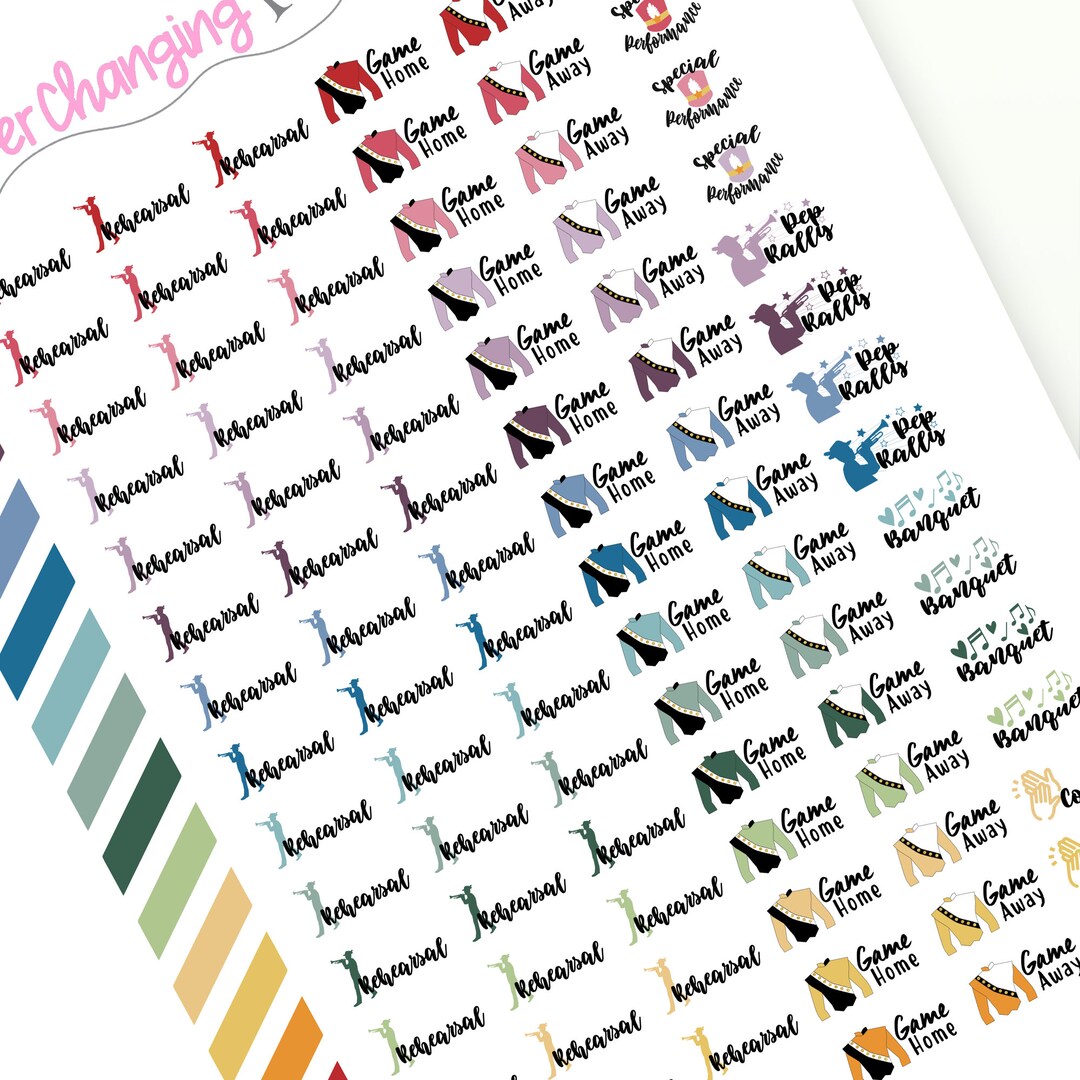 Marching Band Text Planner Stickers for Plum Paper Planner - Band ...
