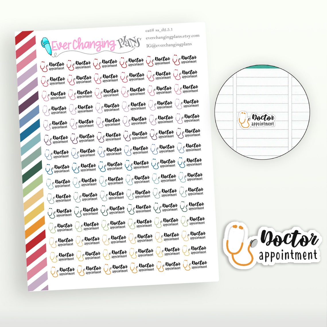 Doctor Appointment Icon Planner Stickers for Plum Paper | Etsy