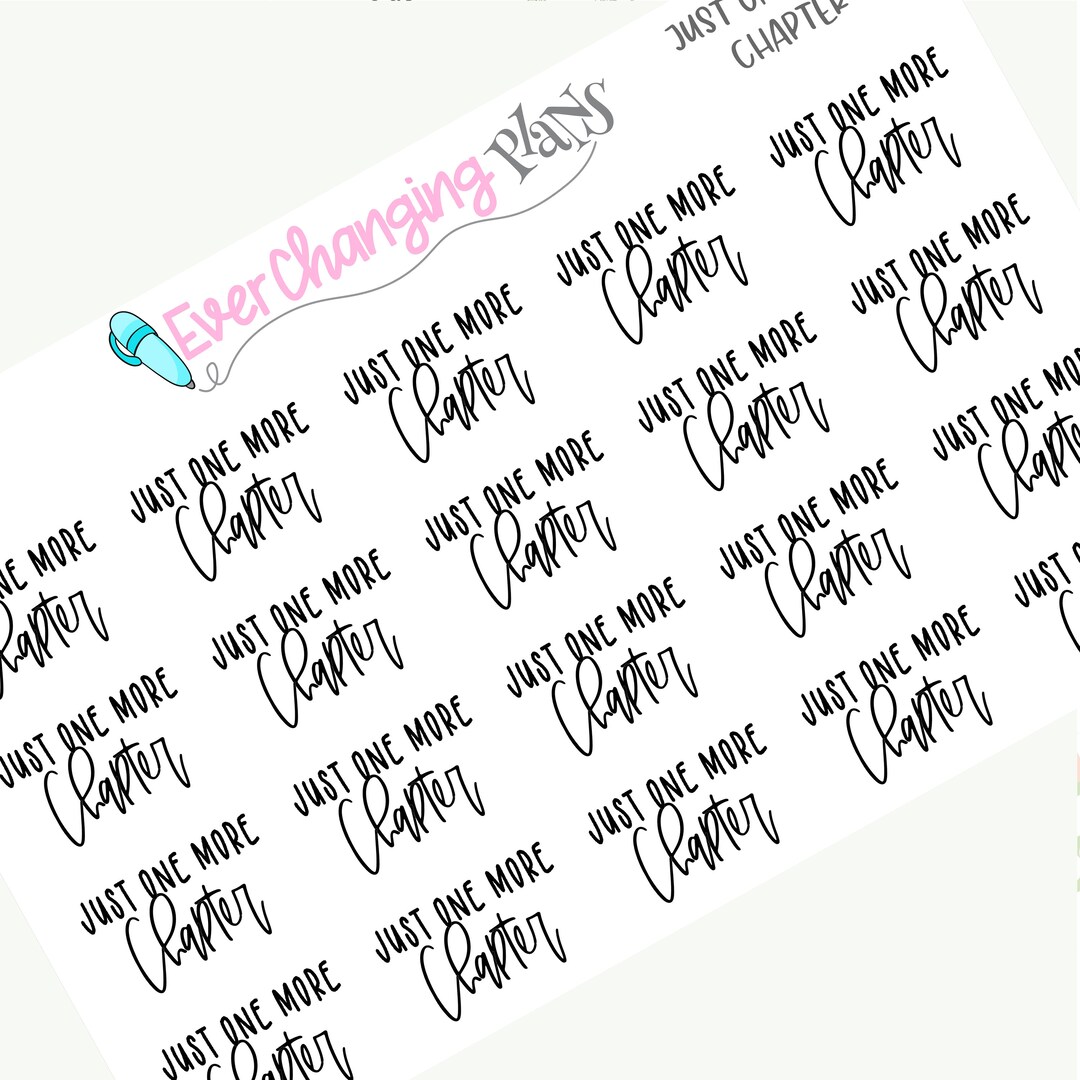 Just One More Chapter Deco Planner Stickers - Book Decor Stickers ...