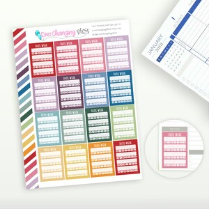 This Week Habit Tracker Sidebar Stickers for Plum Paper Planners ...