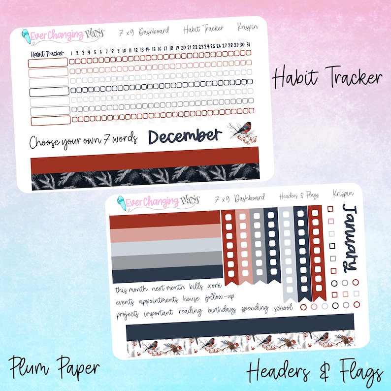 Krispin Plum Paper Dashboard Stickers - Winter Highlights - Circle ...