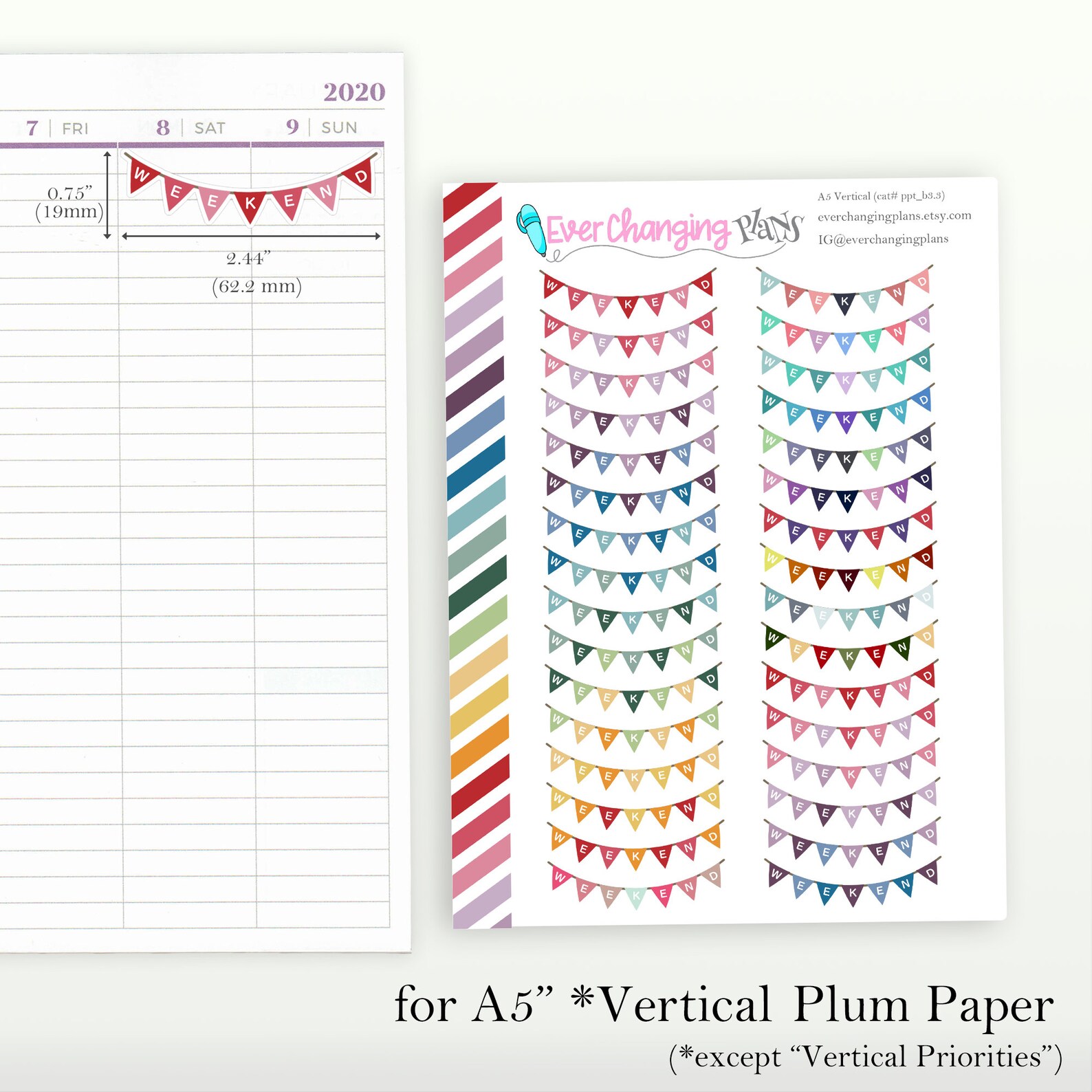 Weekend Banner Planner Stickers for Weekly Spread - Plum Paper Planner ...