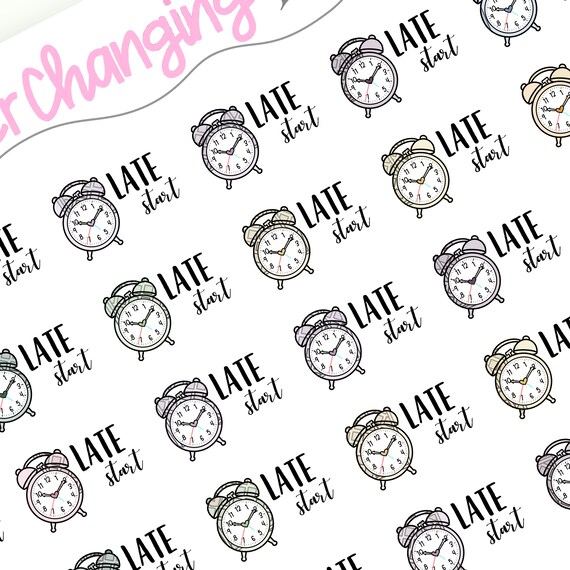 School Late Start Icon Planner Stickers for Plum Paper Planner - Etsy