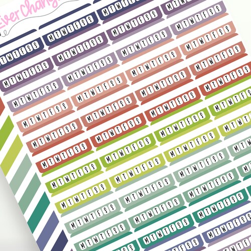 This Week Habit Tracker Sidebar Stickers for Plum Paper - Etsy