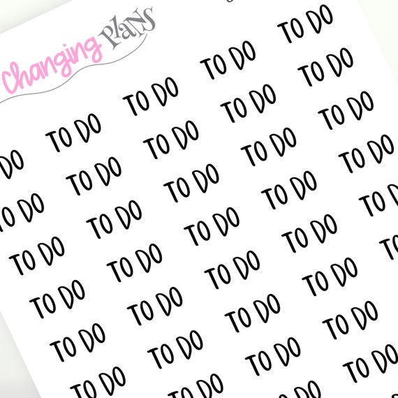 To Do Word Text Script Stickers Typography Stickers Header Etsy