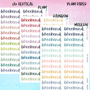 Weekend Script Vertical Layouts for Weekly and Monthly Layouts - Plum ...