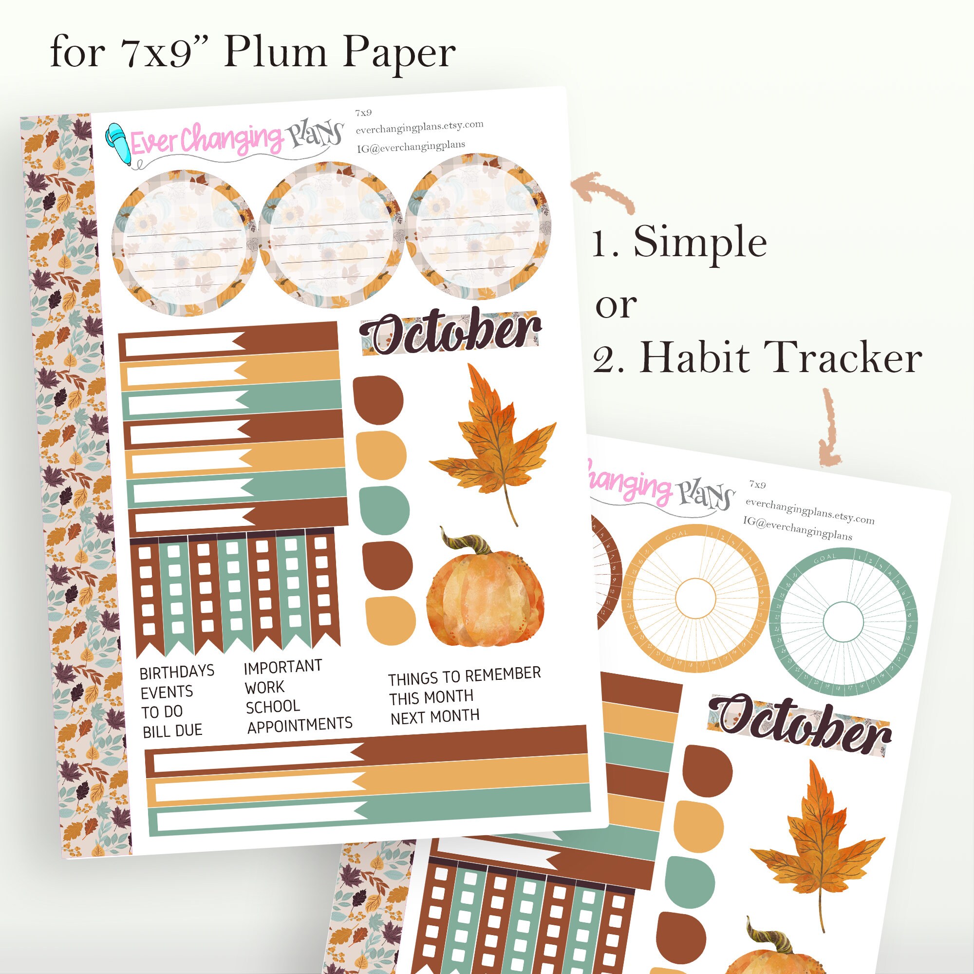 Paper, Party & Kids Plum Paper 7X9/A5 Monthly Tracker Highlight ...