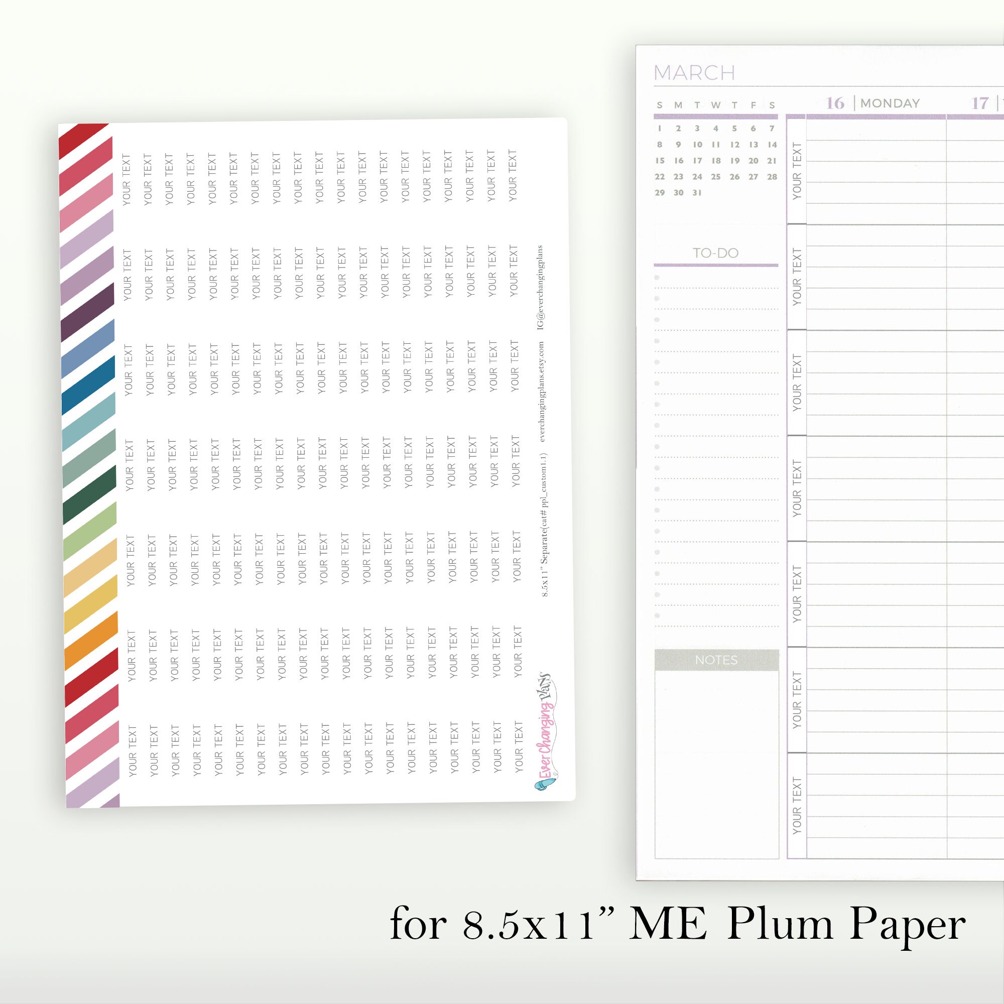 ME Label Planner Stickers for Plum Paper Planner ME Layout - Etsy