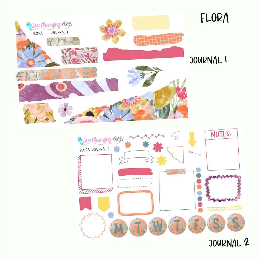 Flora Planner Stickers - Spring Garden Floral Journaling Kit - Large ...