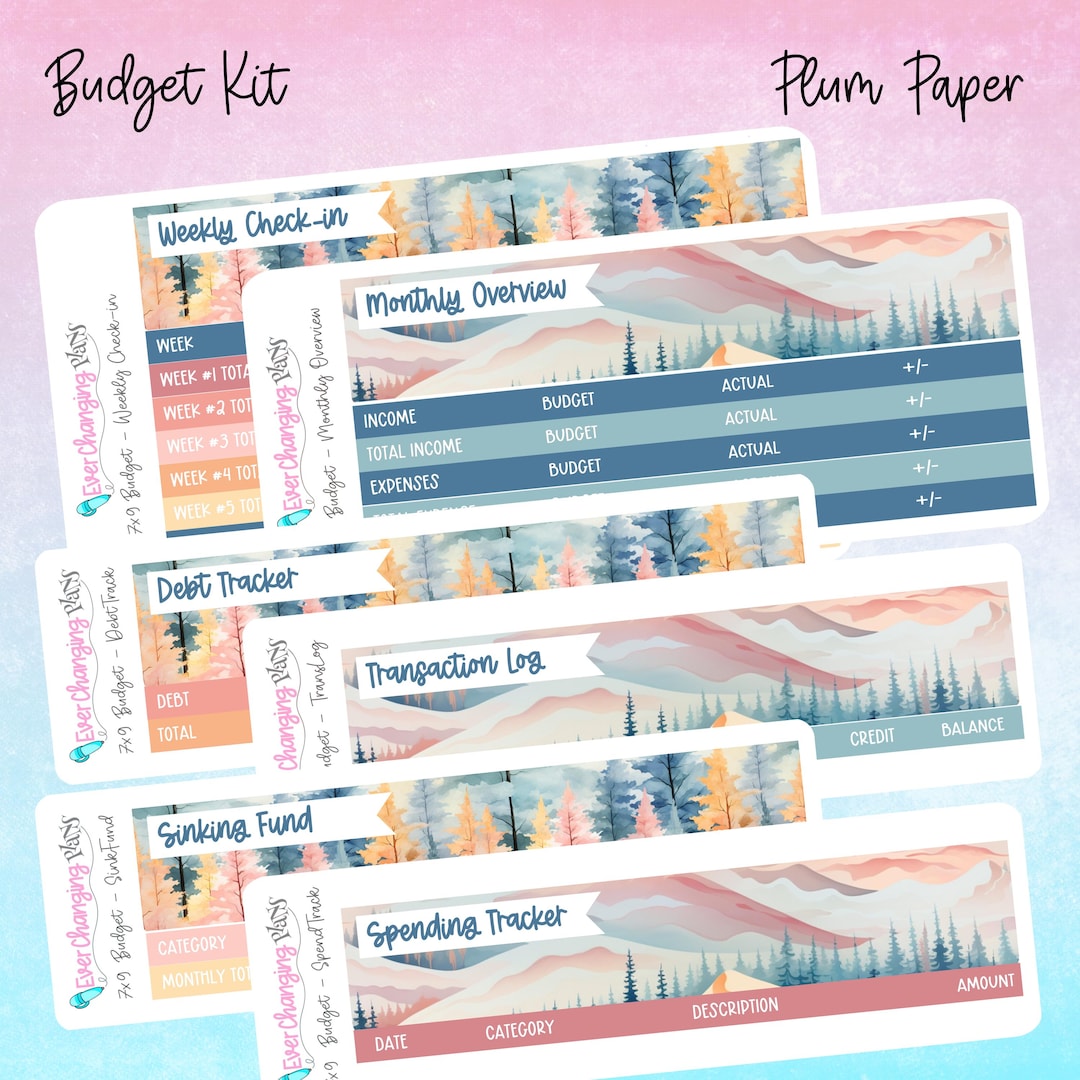 Aspen Budget Plum Paper Kit - Budgeting Sticker Kit - Dave Ramsey - You ...