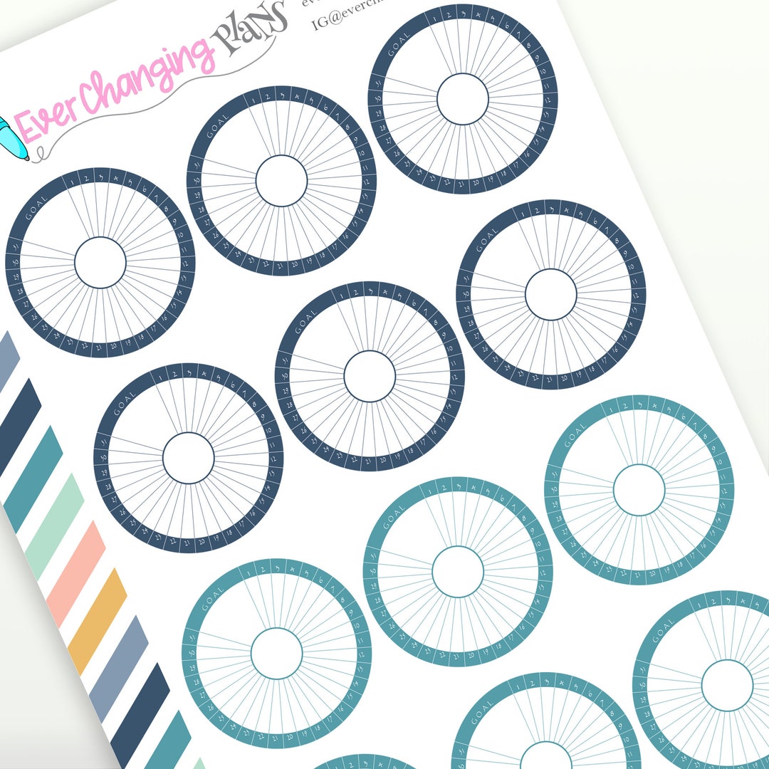 Circle TRACKER Highlight Page Sticker in modernen Farben Plum Paper ...