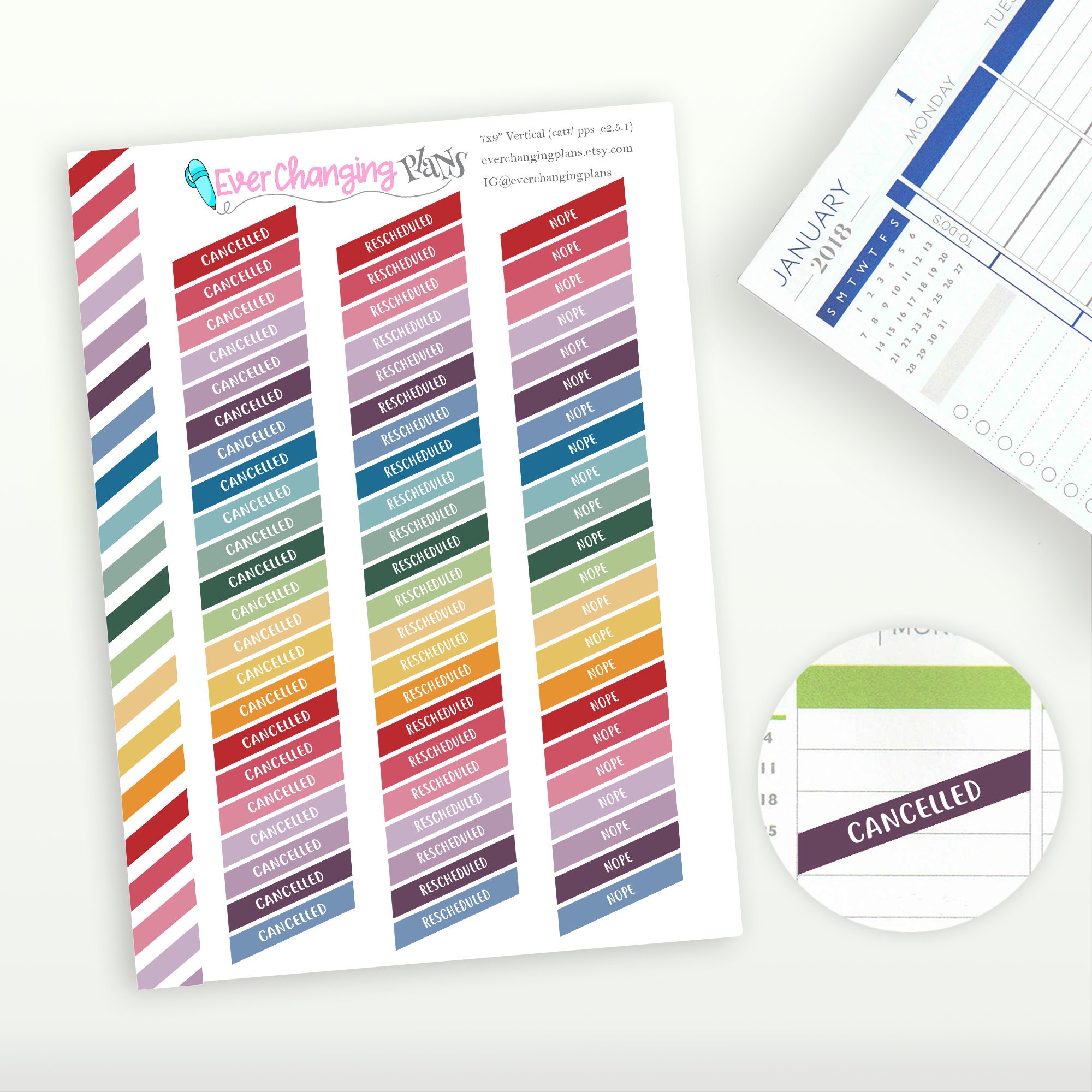 Cancelled Planner Stickers for Plum Paper Planner | Etsy