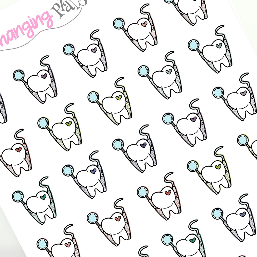 Dentist Icon Planner Stickers for Plum Paper Planner - Dental Sticker ...