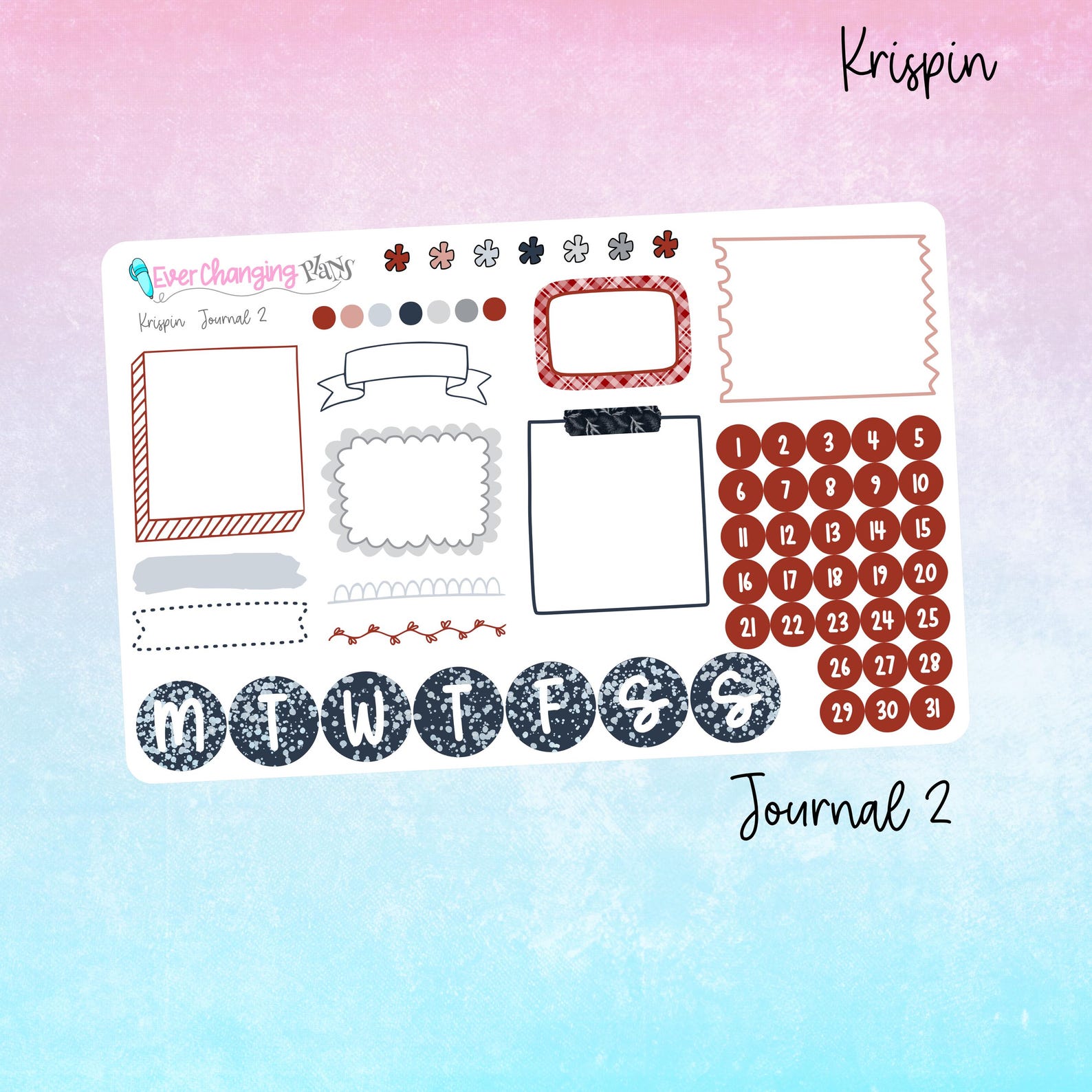 Krispin Planner Stickers - Winter Journaling Kit - Deco Stickers - Bujo ...