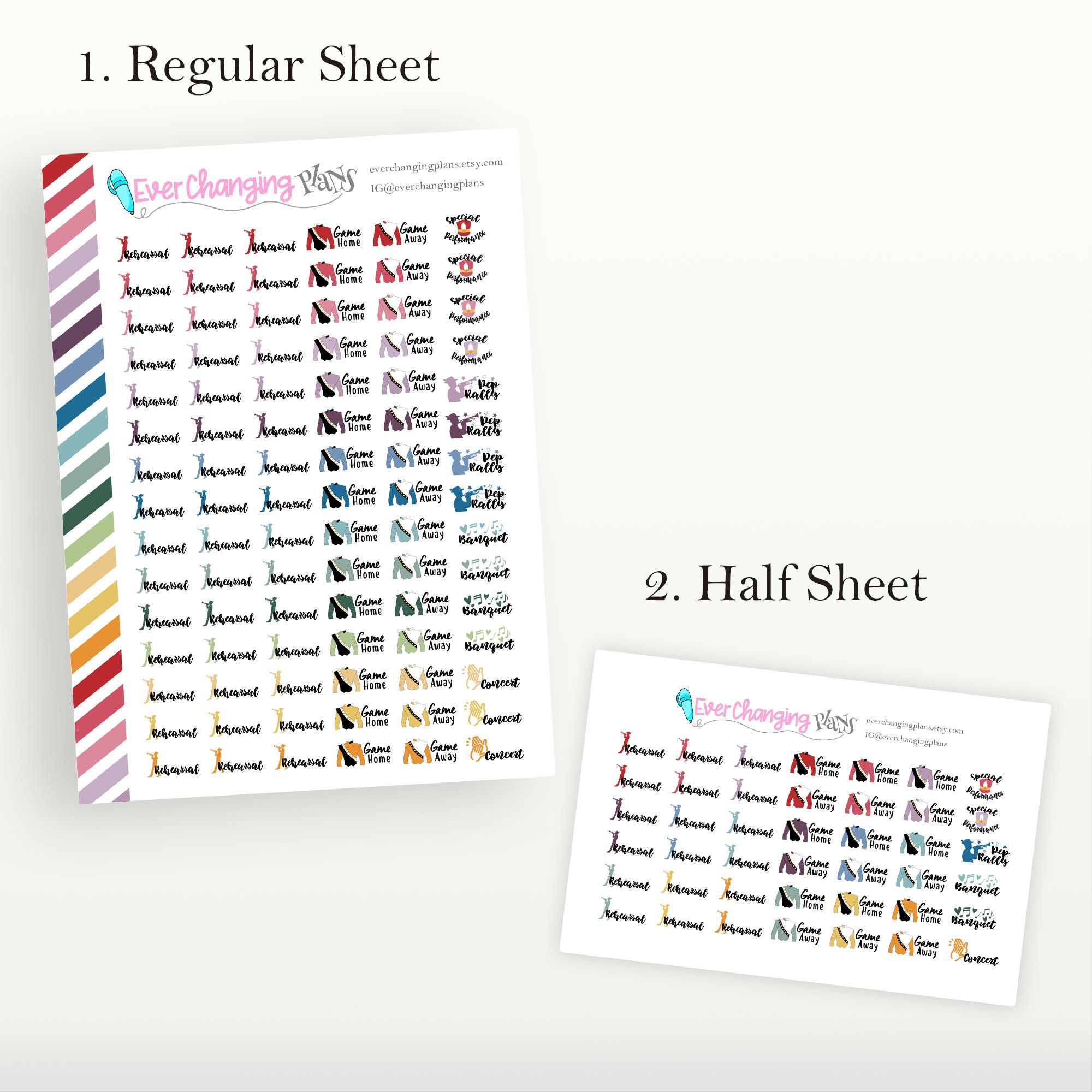 Marching Band Text Planner Stickers for Plum Paper Planner | Etsy