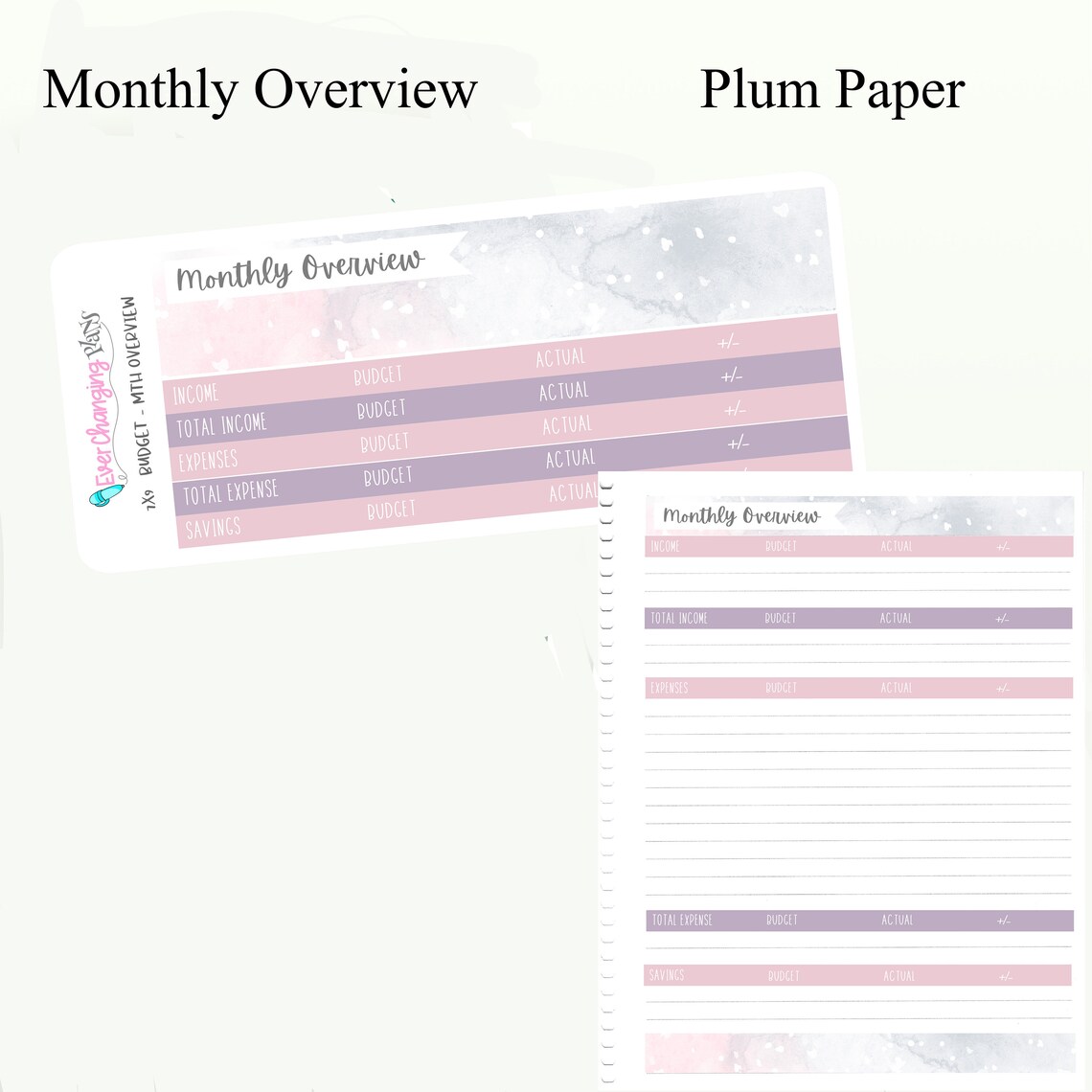 Winter Budget Plum Paper Monthly Kit - Budgeting Sticker Kit - Dave ...