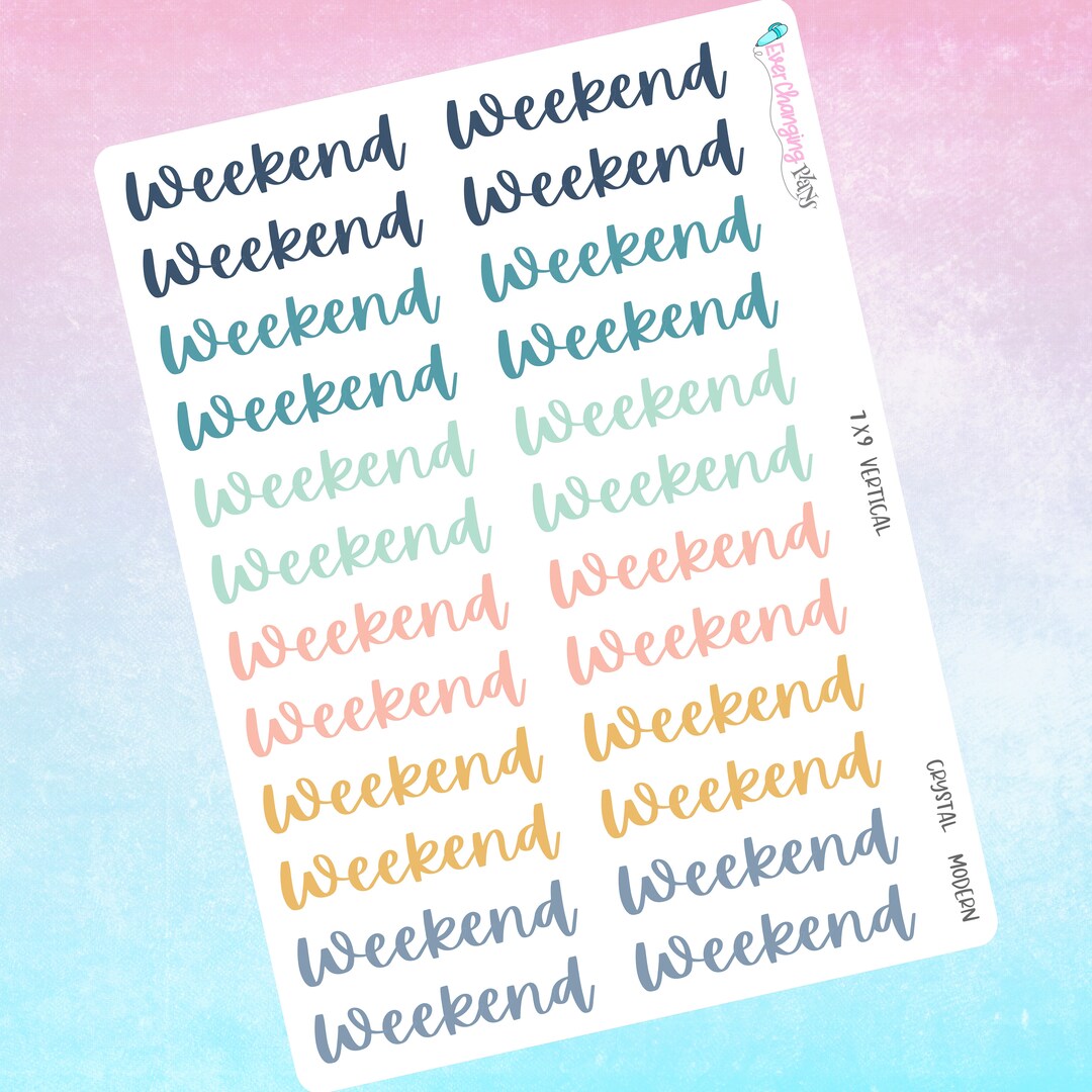 Weekend Script Vertical Layouts for Weekly and Monthly Layouts - Plum ...