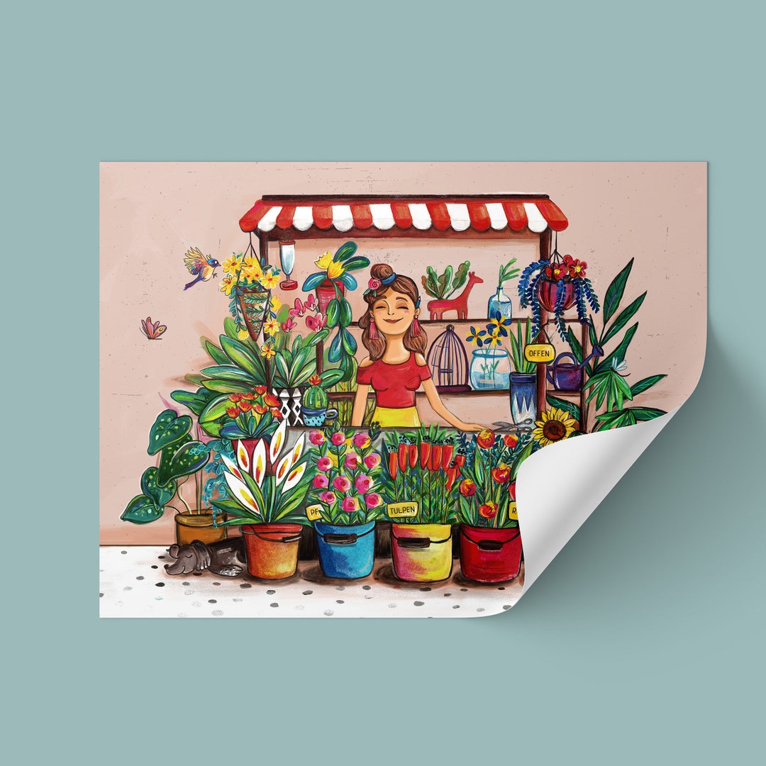 Stickers flower Shop - Etsy