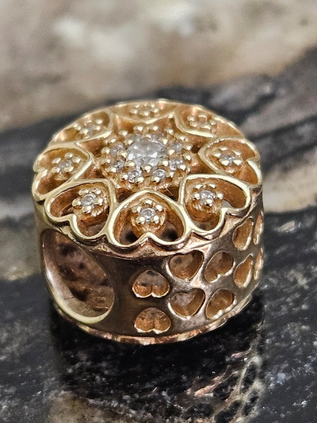 Retired Pandora 14K Gold Hearts of Gold Charm - Etsy