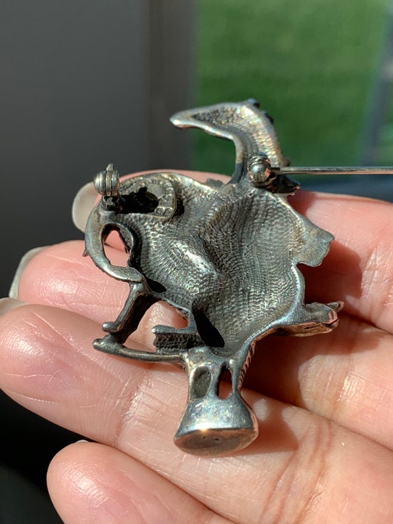 Vintage Sterling Silver Noah’s Arc Pin Brooch 19.67 G… - Gem